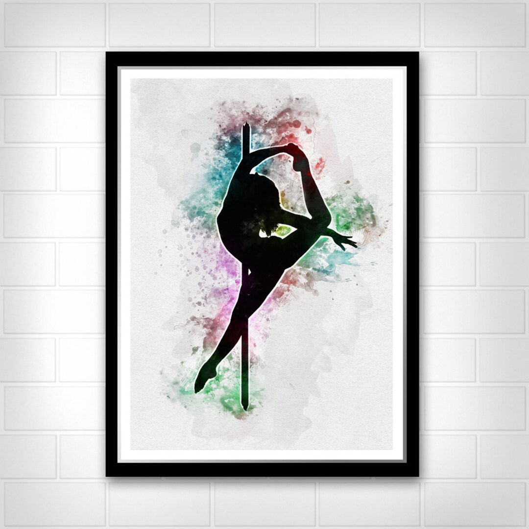 Pole Dance Wall Art Print Dancing Girl Poster Watercolor Poster Dance ...