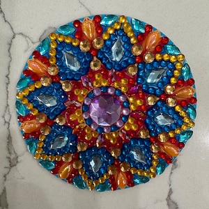 Diamond Art Mandala Coasters With Acrylic Covers - Etsy