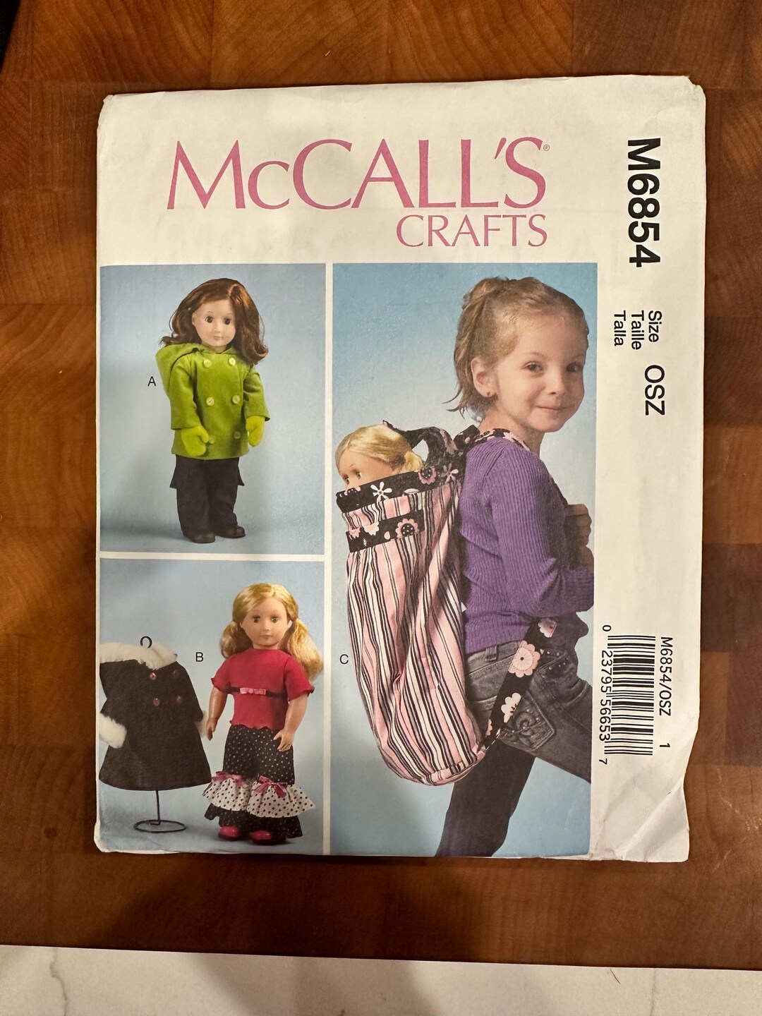 2013s Mccall’s Crafts Sewing Pattern M6854, 18 Inch Doll Clothes and ...