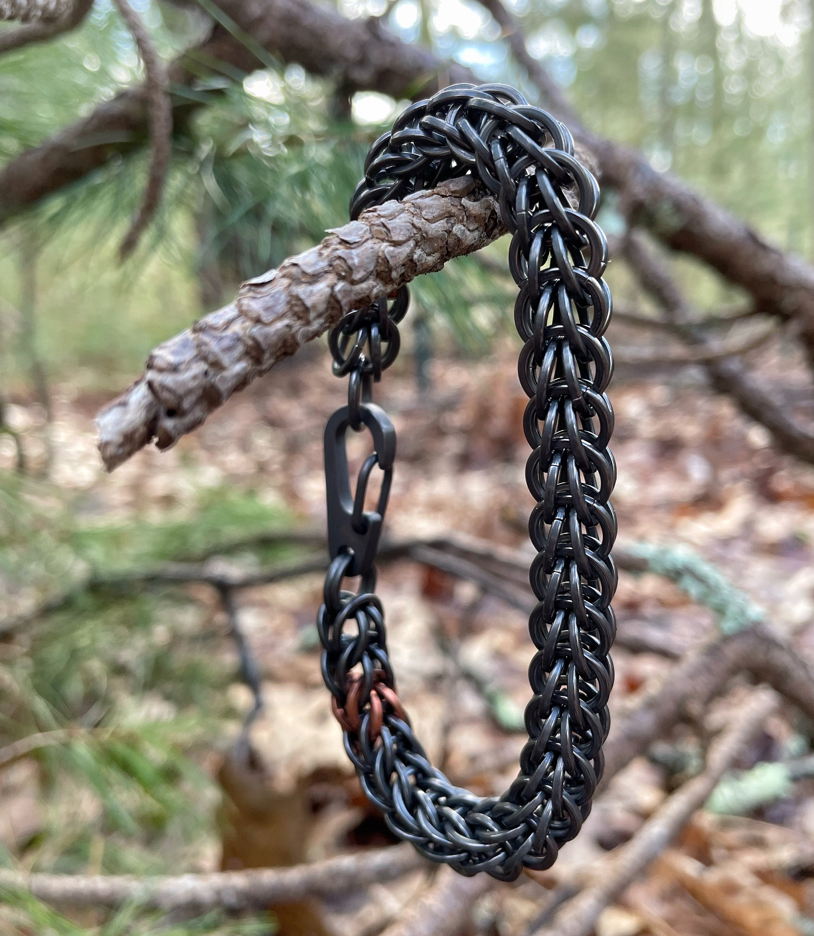 Blackened Titanium & Copper Square Edge Chain, Blackened Titanium ...