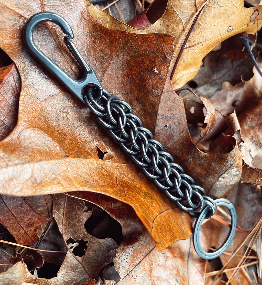 Black Titanium Key Chain, Dark Titanium Key Fob, Handmade Keychain, EDC ...