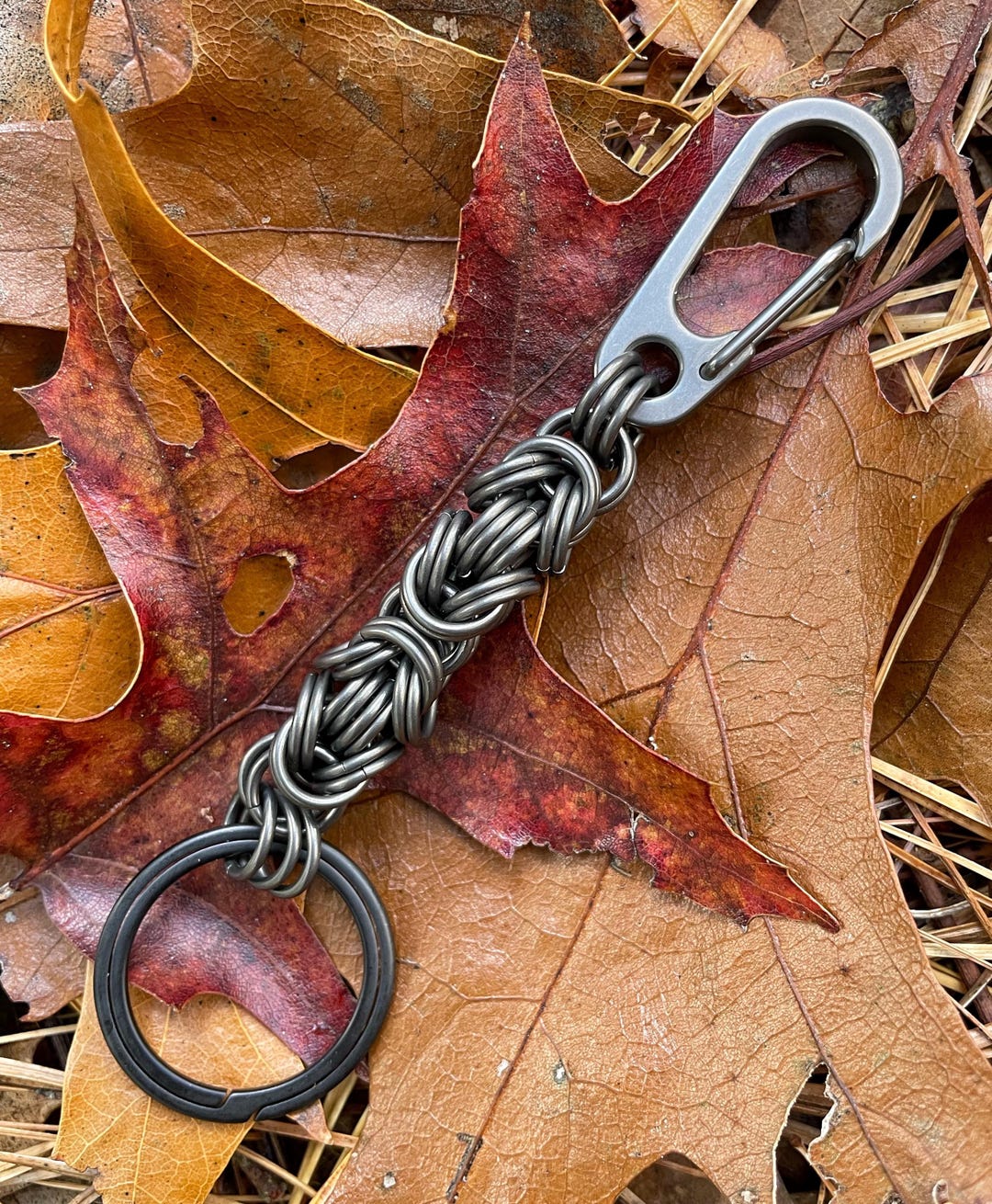 Black Titanium Key Chain, Dark Titanium Key Fob, Handmade Keychain, EDC ...