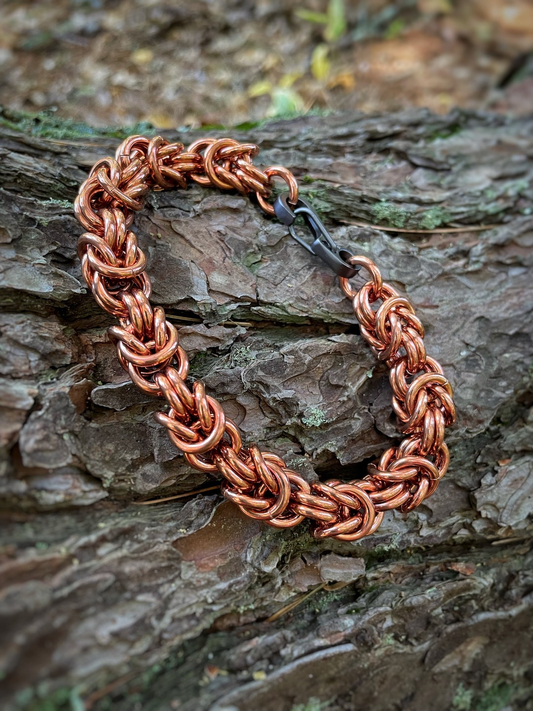 Thick Copper Bracelet, Carabiner Clasp, Handmade Premium Solid Copper ...
