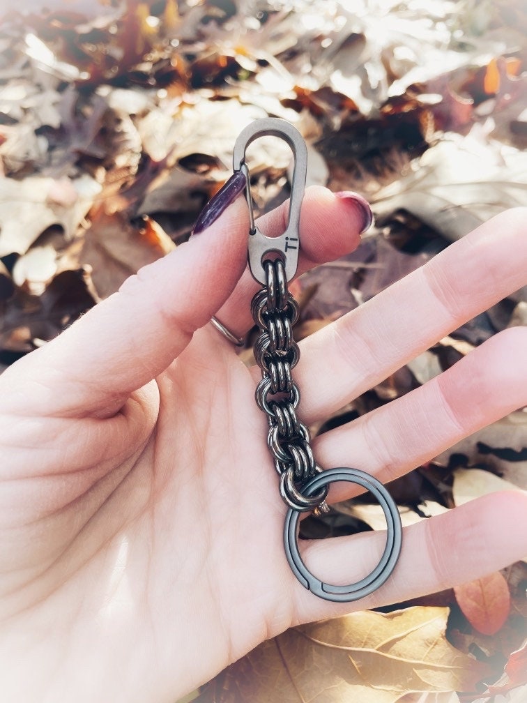 Titanium Flexible Minimalist Keychain, Solid Titanium Carabiner, Key ...