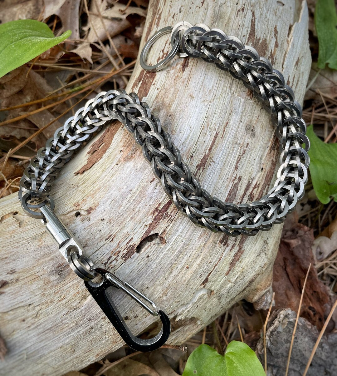 Stainless Steel Handmade Wallet Chain W/ Swivel & Carabiner, Square ...