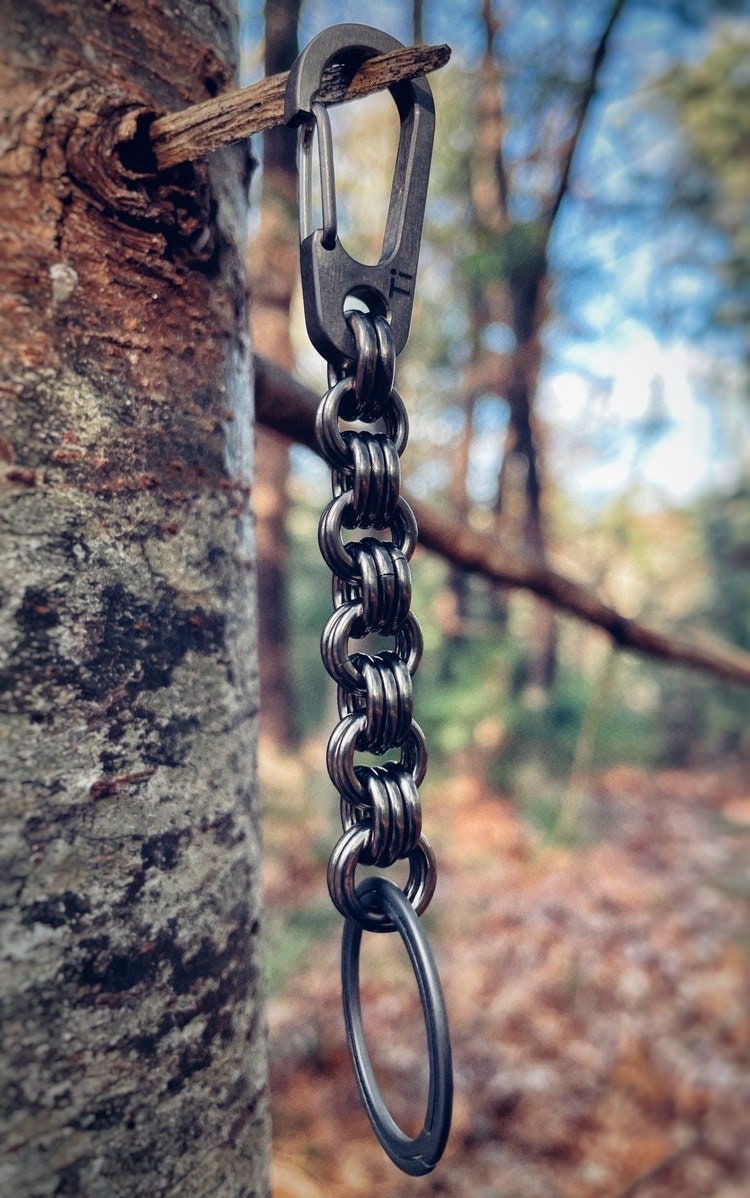 Titanium Flexible Minimalist Keychain, Solid Titanium Carabiner, Key ...