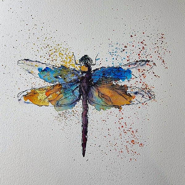 Dragonfly Painting - Etsy UK