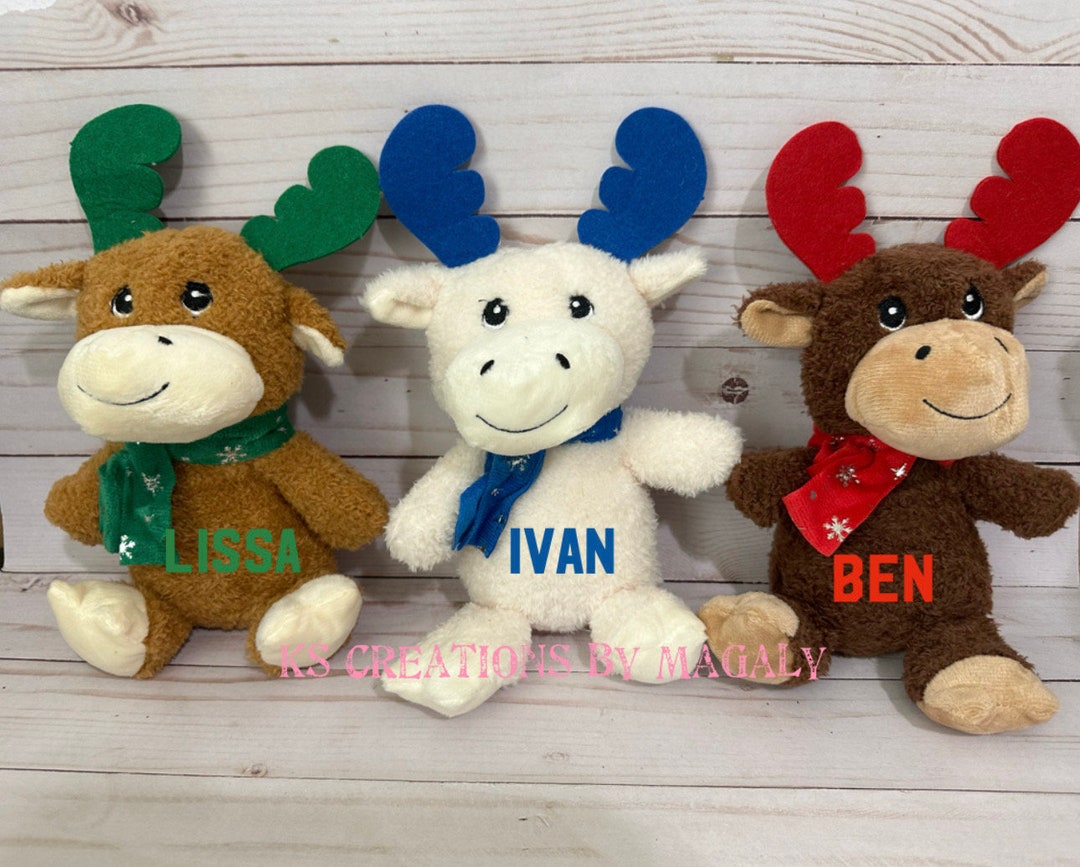 Personalized Moose/reindeer Plush - Etsy