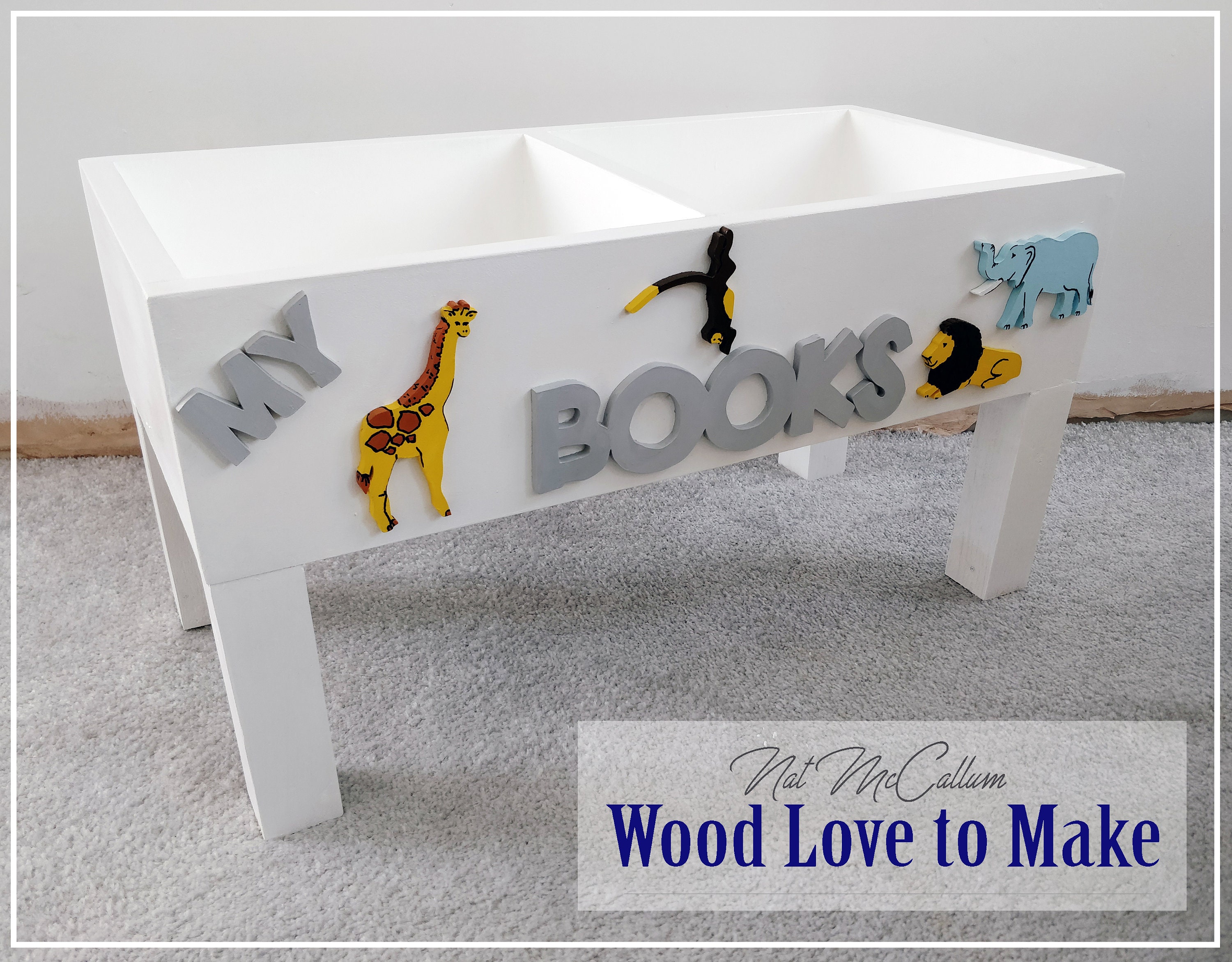 Animal Book Bin Safari Book Storage Jungle Book Shelf - Etsy UK