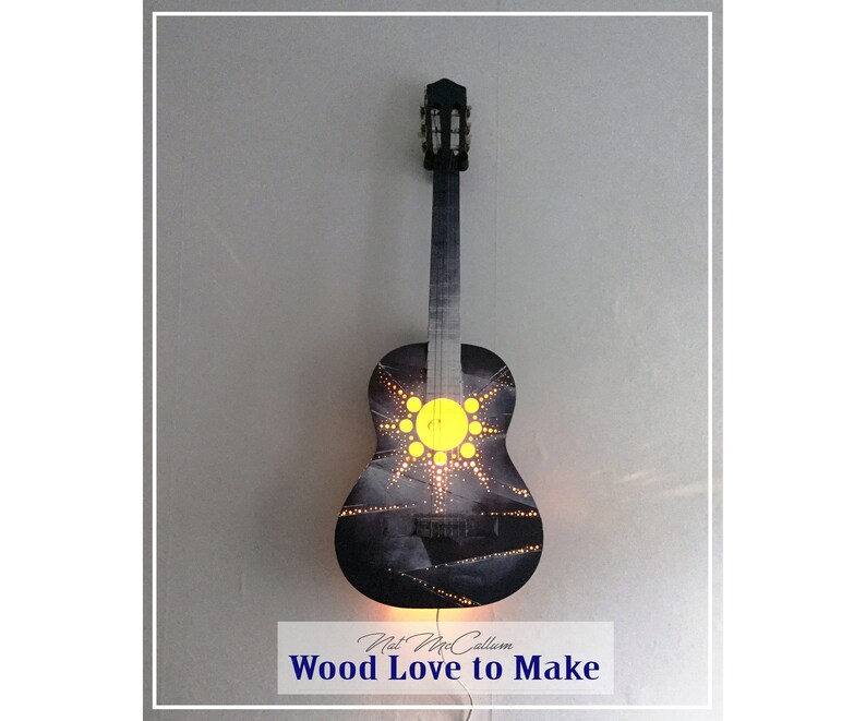 Midnight Sun - Guitar Light - Music Lovers' Gift - Up-cycled Instrument ...