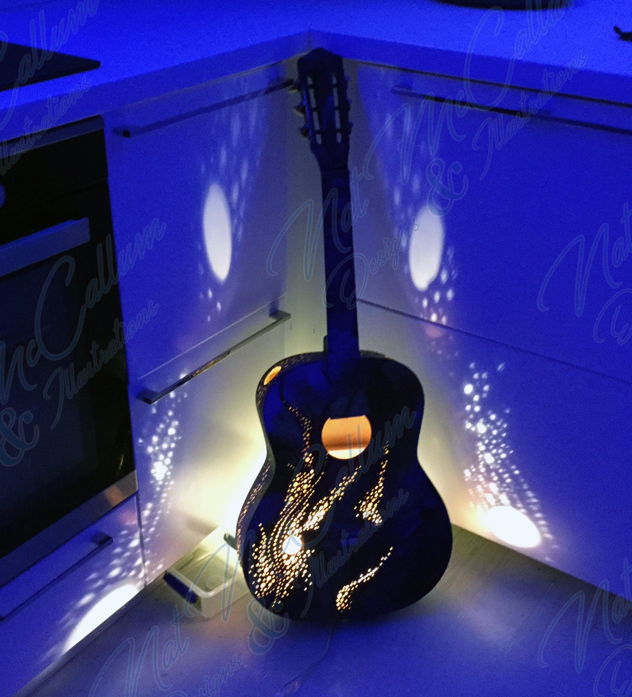 Supernova Guitar Lamp Instrument Lighting Music Lover | Etsy