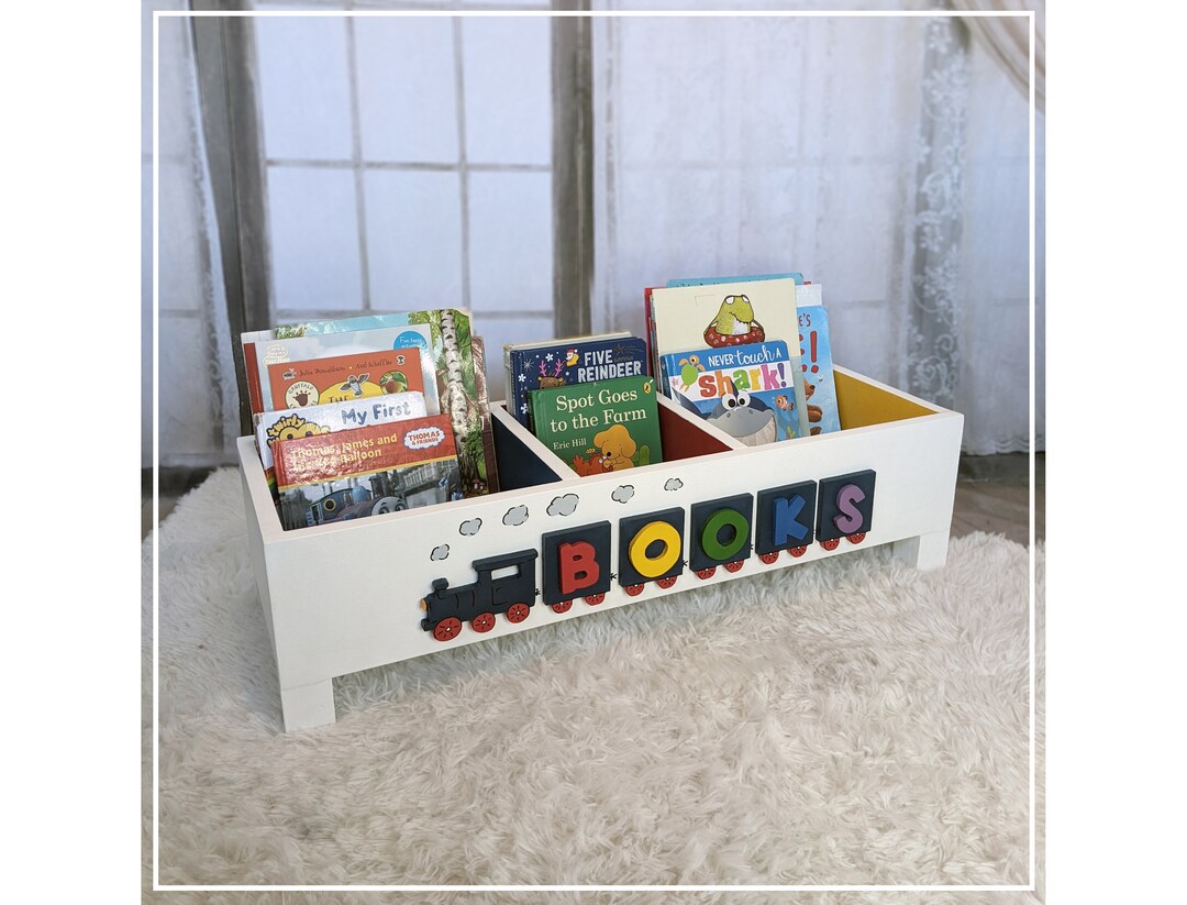 Extra Large Train Book Bin, Book Case, Personalised Book Storage ...