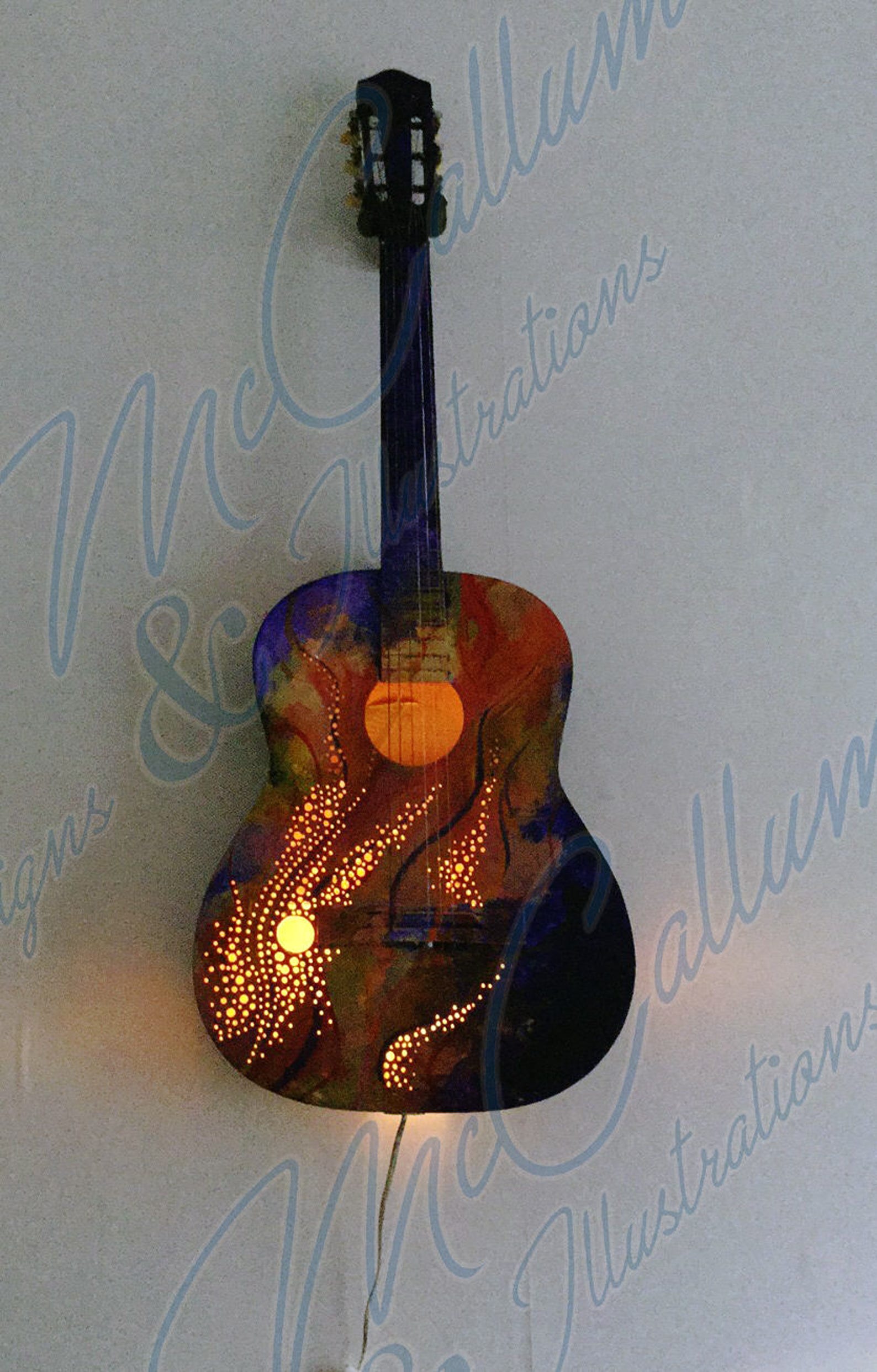 Supernova Guitar Lamp Instrument Lighting Music Lover | Etsy