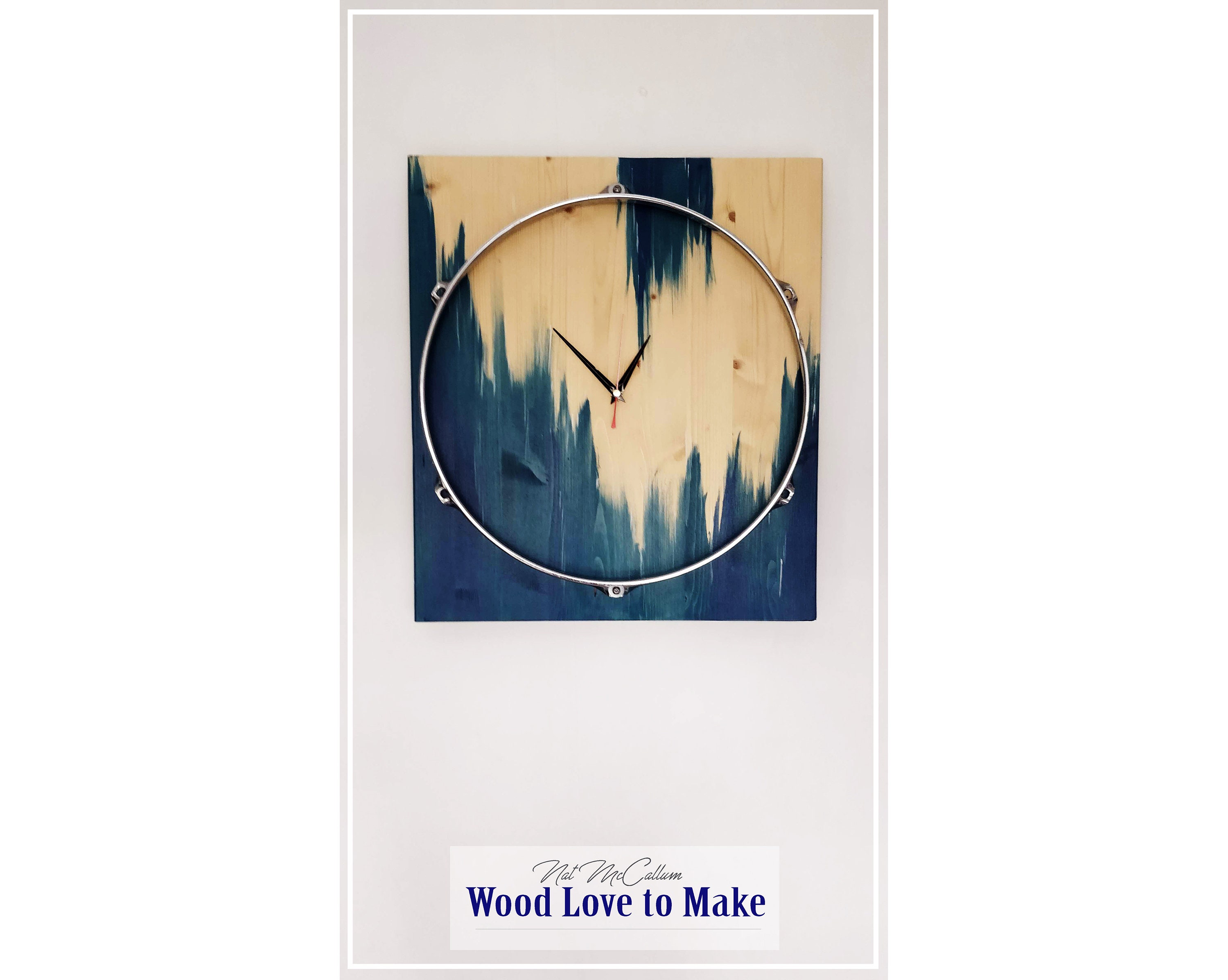 Teal Wall Clock Large Rustic Clock Music Room Clock - Etsy UK