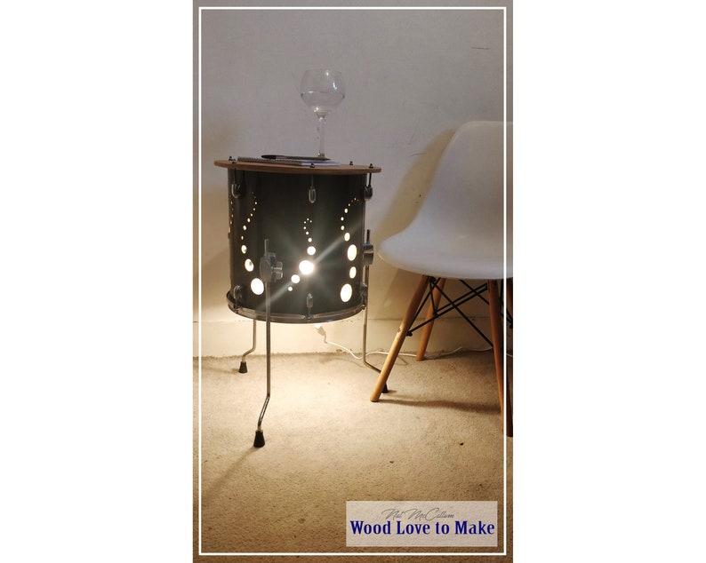 Statement Side Coffee Table Drum Lamp Novelty Lighting - Etsy UK