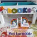 Unicorn Book Bin Rainbow Book Storage Tall Book Shelf - Etsy