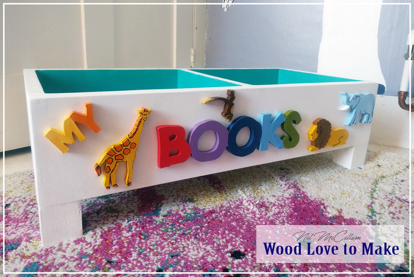 Unicorn Book Bin Rainbow Book Storage Tall Book Shelf | Etsy