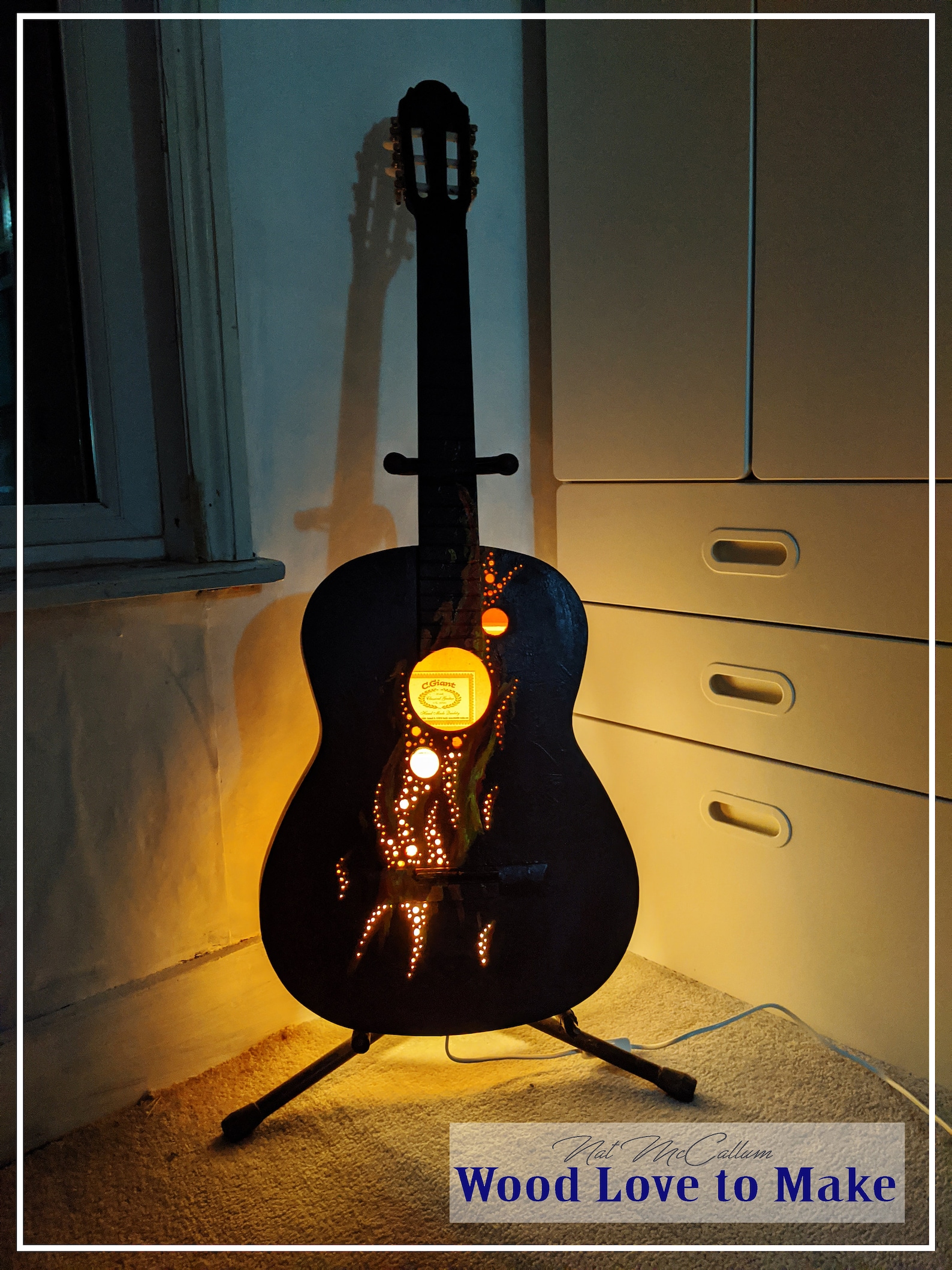 Floor Lamp Statement Lighting Guitar Wall Light Music | Etsy