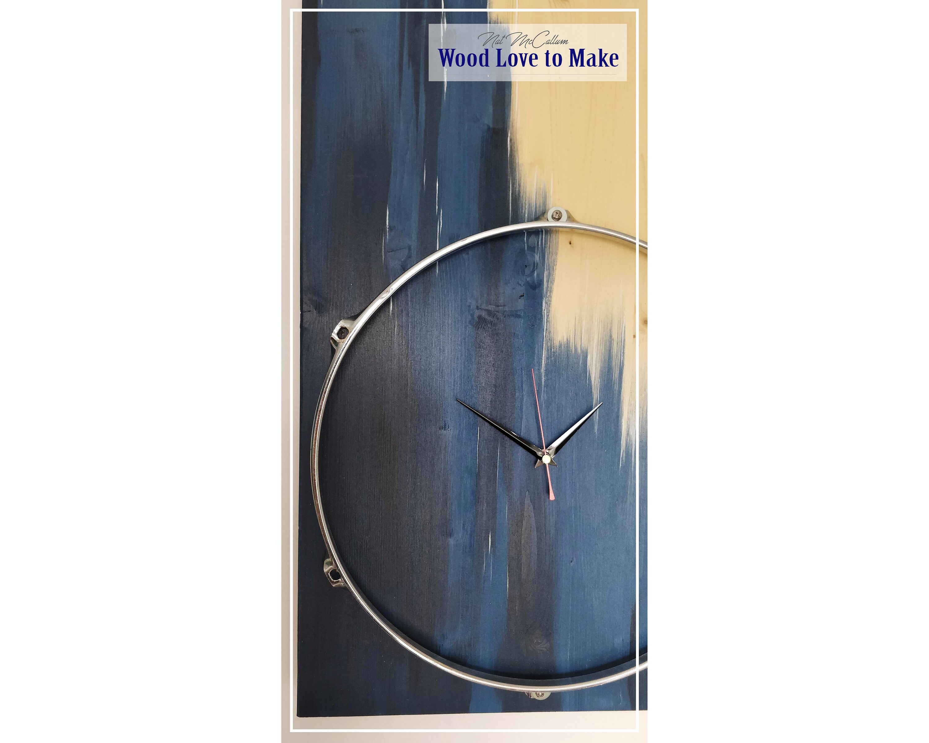 Teal Wall Clock Large Rustic Clock Music Room Clock - Etsy UK