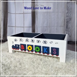 Extra Large Train Book Bin, Book Case, Personalised Book Storage ...