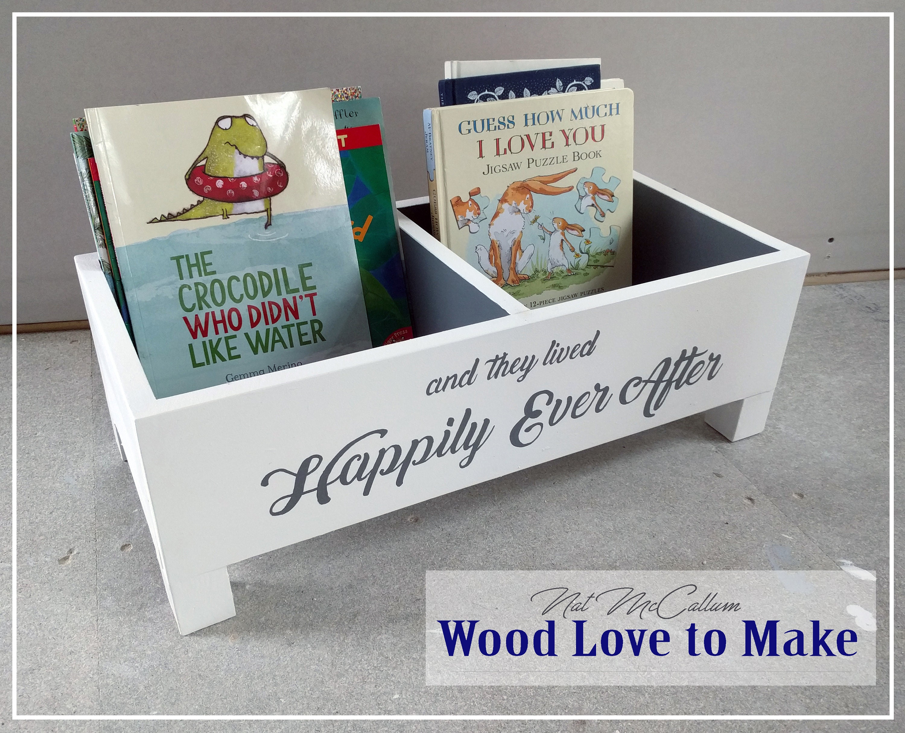 Personalised Book Bin - Happily Ever After - Pink Book Storage - Book ...