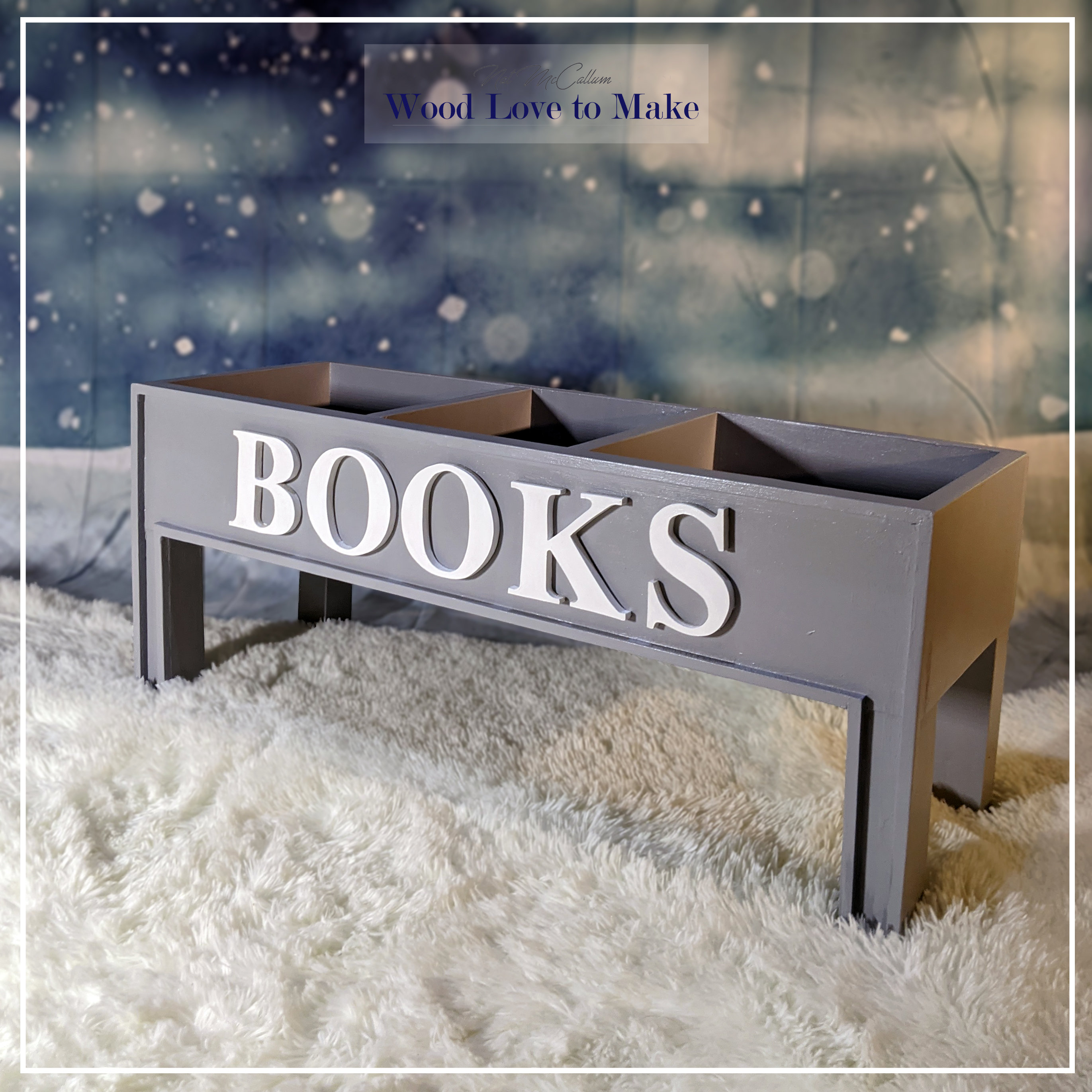 Tall Children's Montessori Grey Book Bin Personalised - Etsy UK