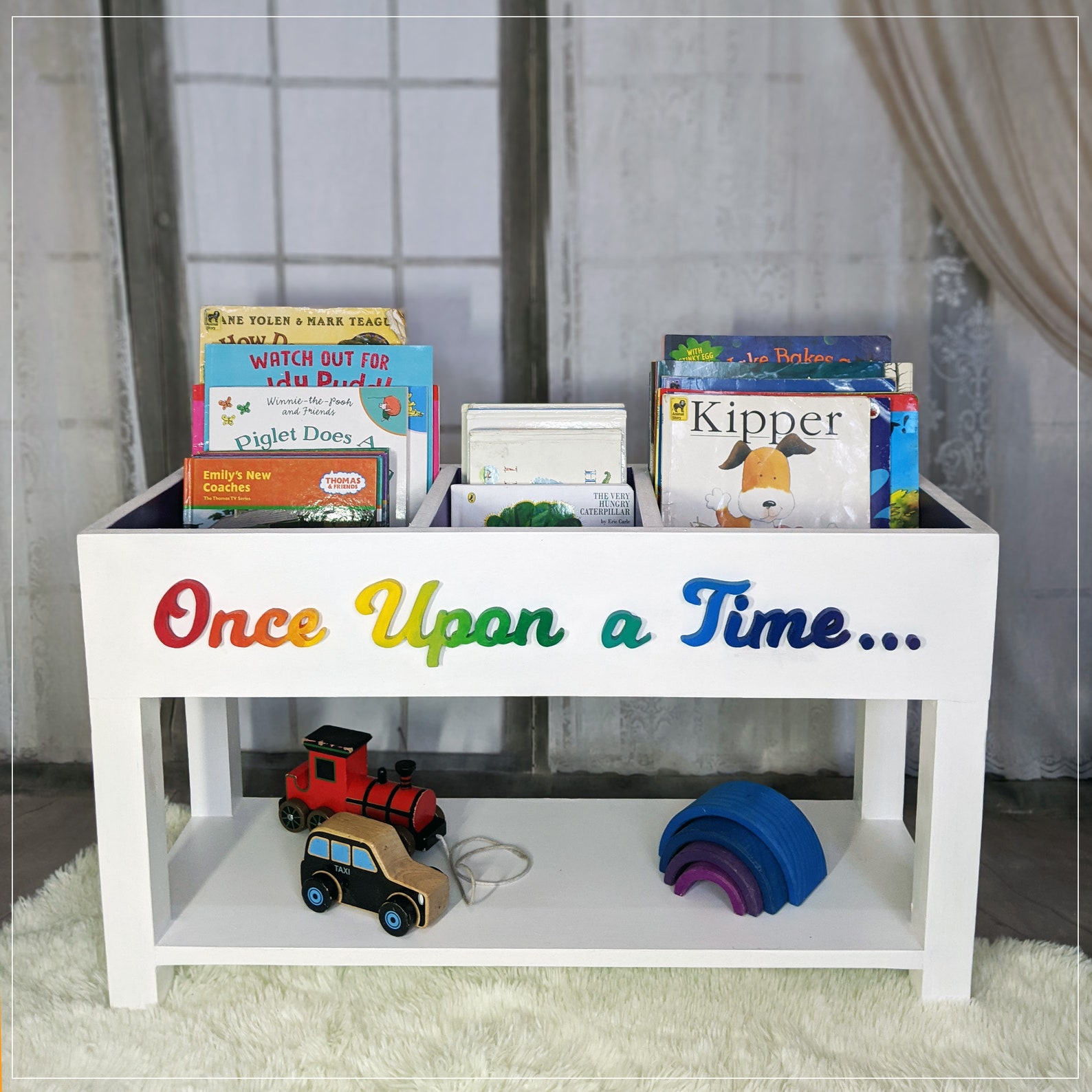 Children's Book Case With Shelf Personalised Animal | Etsy UK