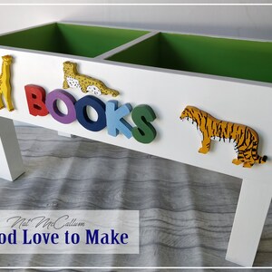 Animal Book Bin - Safari Book Storage - Jungle Book Shelf- Children's ...