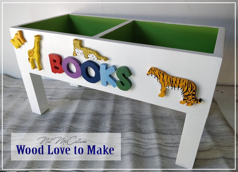 Animal Book Bin - Safari Book Storage - Jungle Book Shelf- Children's ...