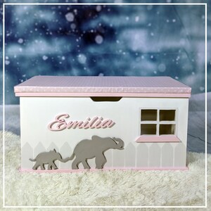Zoo Safari Personalised Large Wooden Toy Box Soft Close Lid, Children's ...