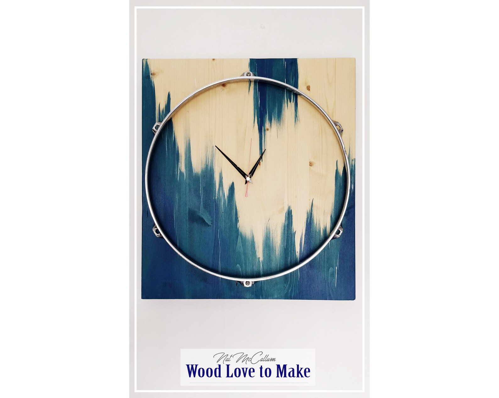 Teal Wall Clock Large Rustic Clock Music Room Clock - Etsy UK