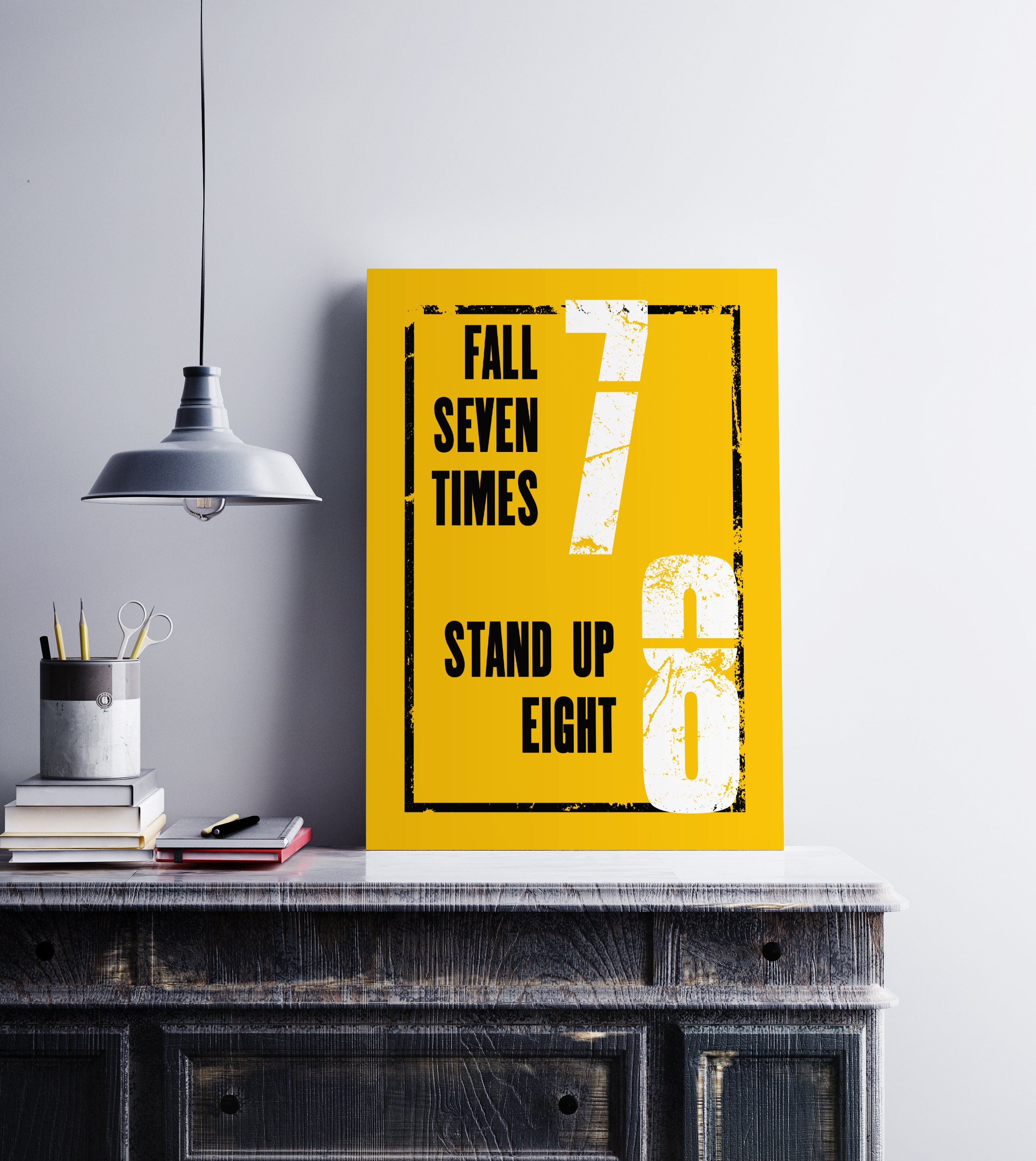 Downloadable print Fall seven times stand up eight printable | Etsy
