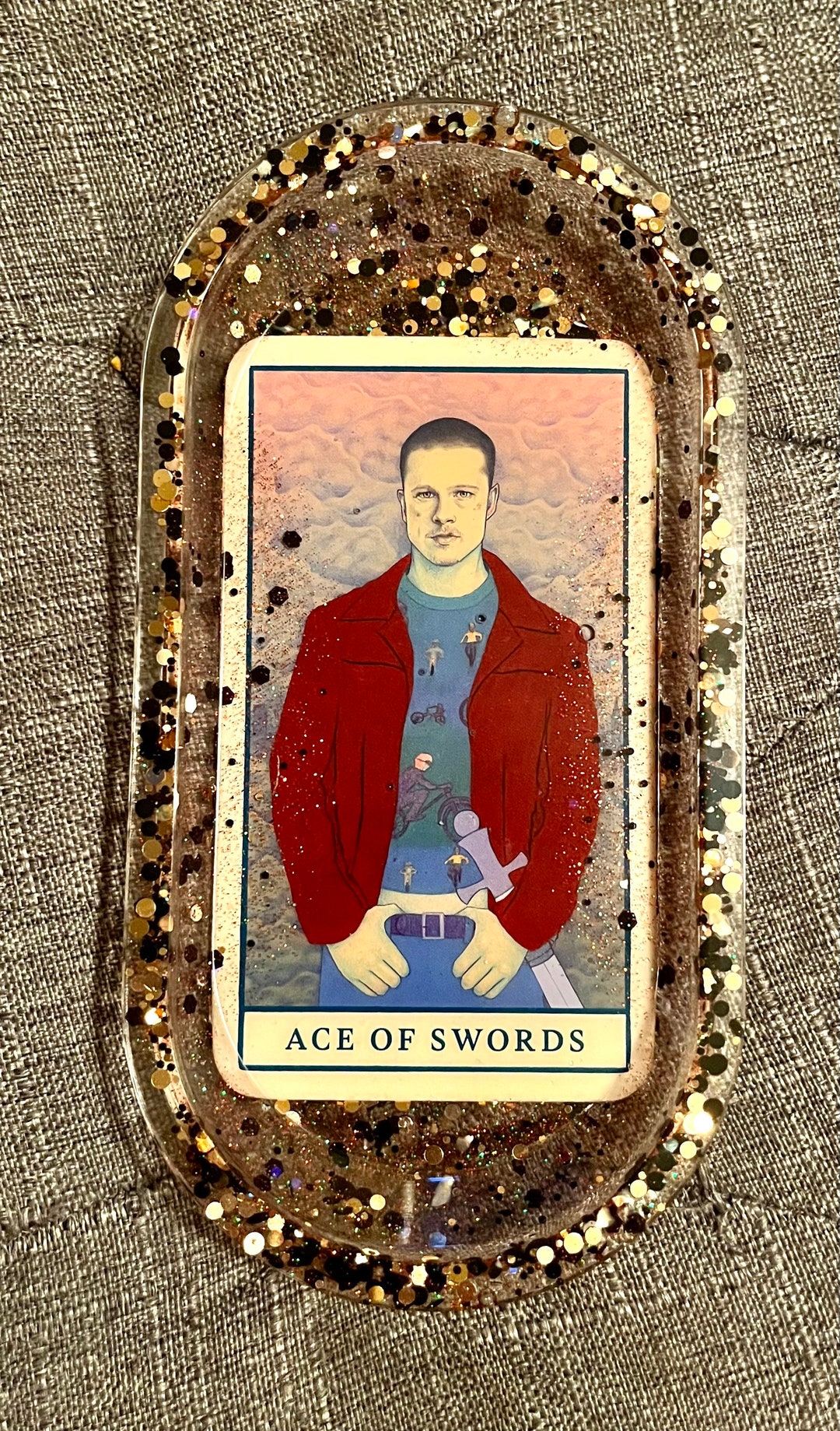 Brad Pitt/tyler Durden Ace of Swords Tarot Dish - Etsy