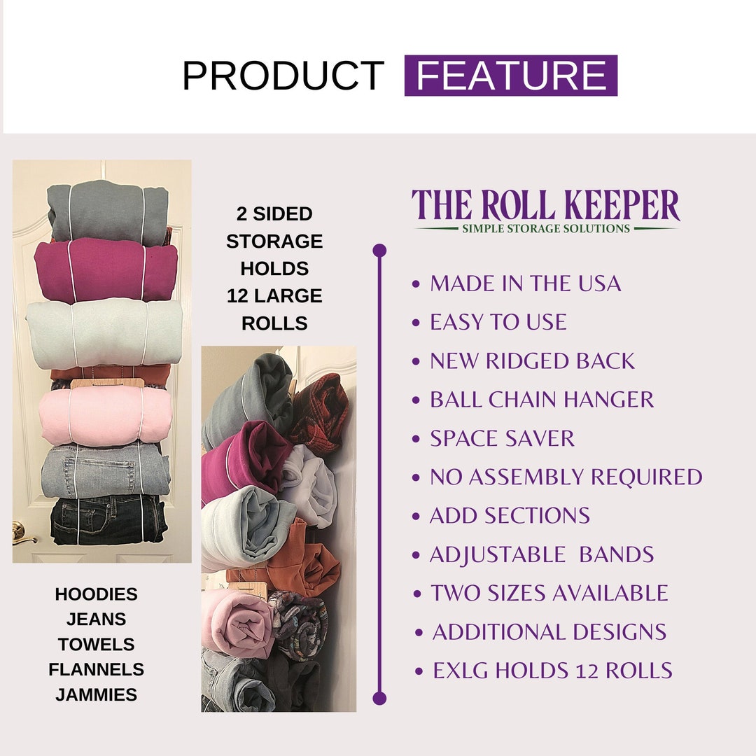 12-roll Closet Organizer: RV, Dorm, & Wardrobe Storage by the Roll ...