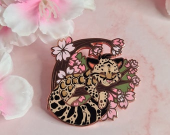 Sakura Slumbers 'snow Leopard' Hard Enamel Pin - Etsy