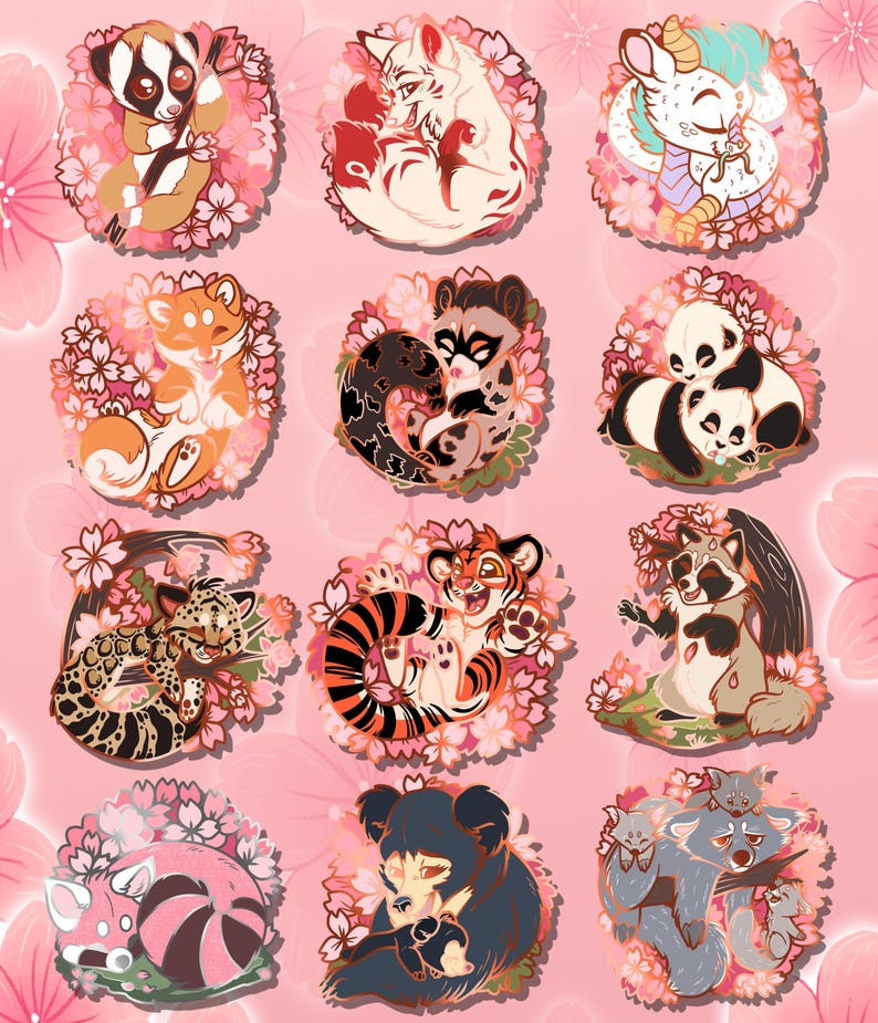 Sakura Slumbers 'asian Small-clawed Otter' Hard Enamel Pin - Etsy