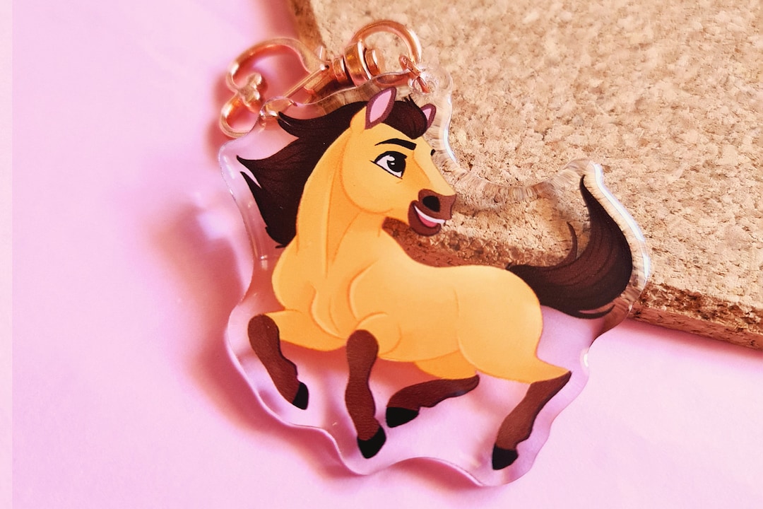 Cute Golden Stallion Acrylic Charm - Etsy
