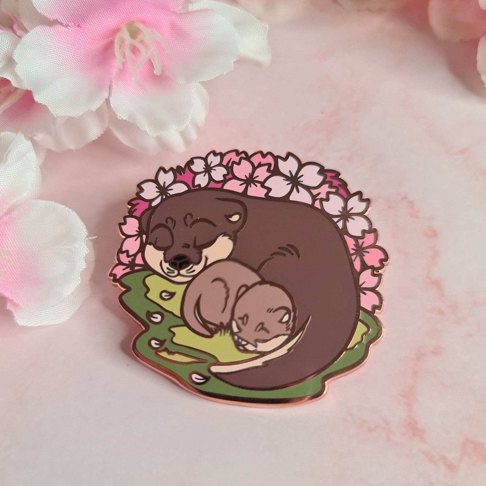 Sakura Slumbers 'asian Small-clawed Otter' Hard Enamel Pin - Etsy
