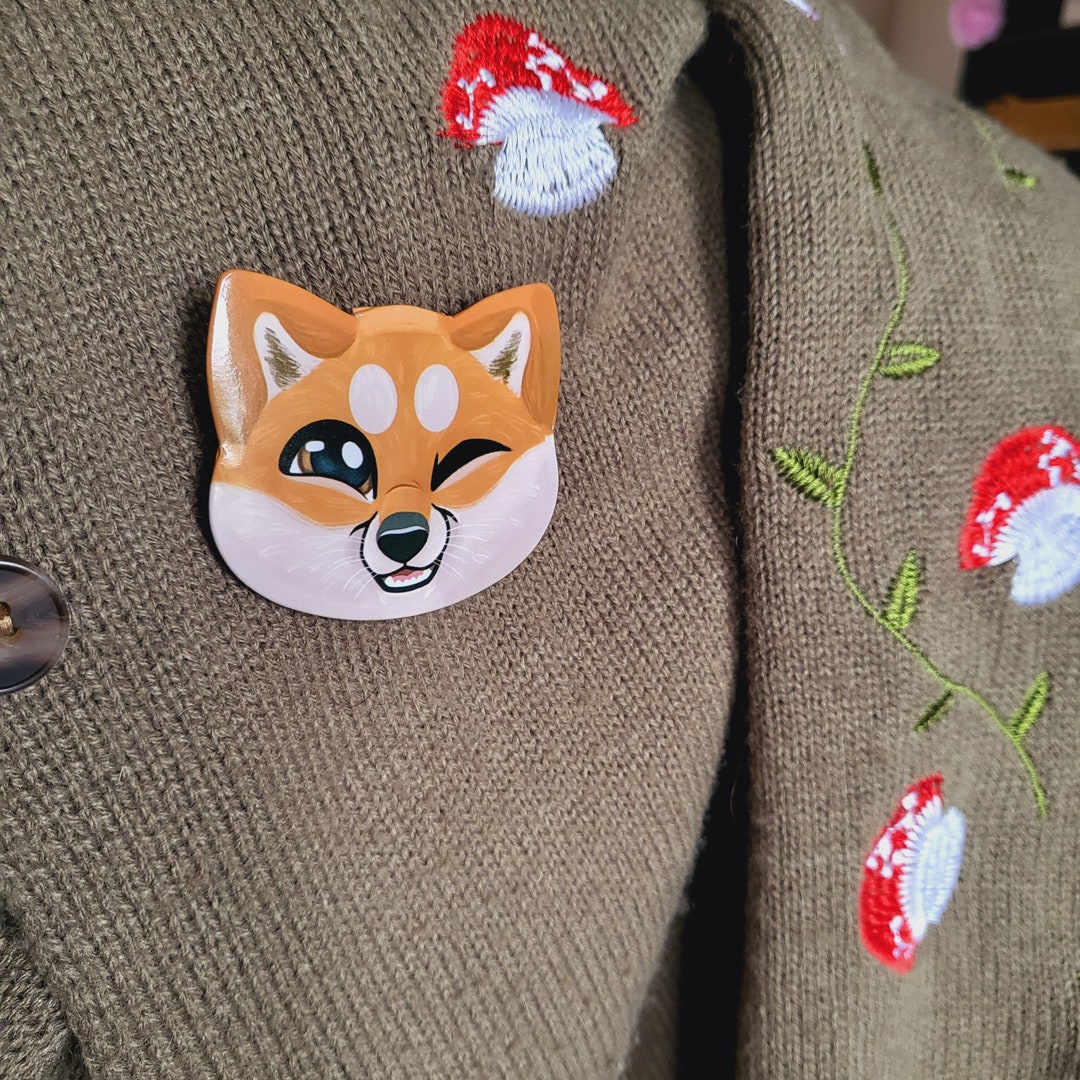 Shiba Inu Animal Shaped XL Cat Badge - Etsy