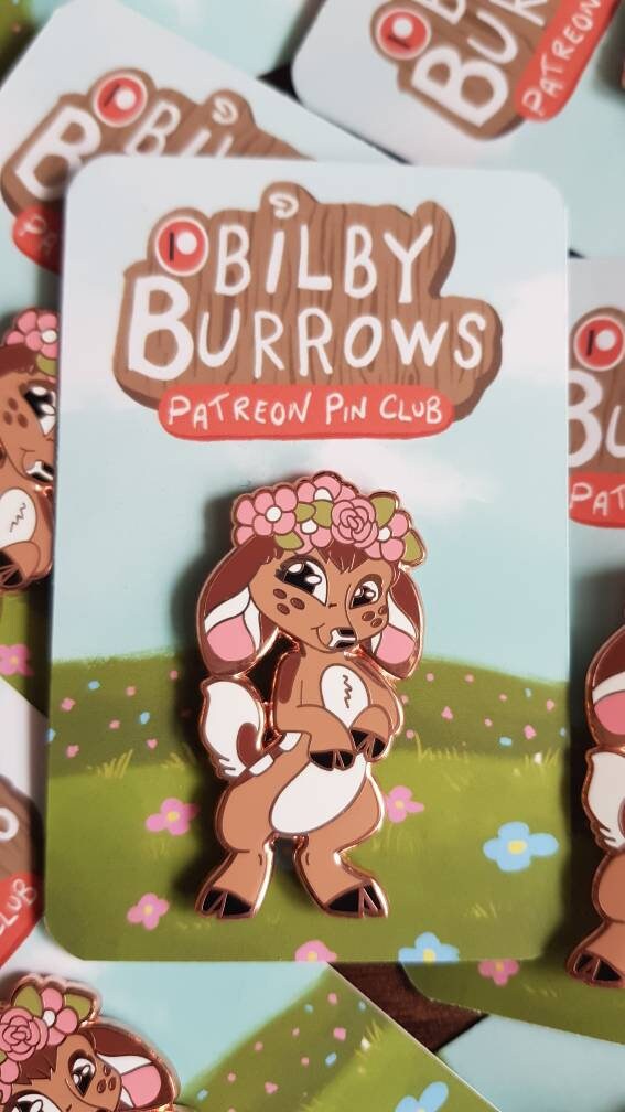Flora Deer 'Bilby Burrows' Enamel Pin | Etsy