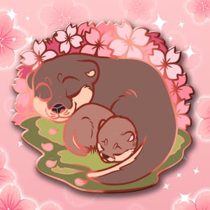 Sakura Slumbers 'asian Small-clawed Otter' Hard Enamel Pin - Etsy