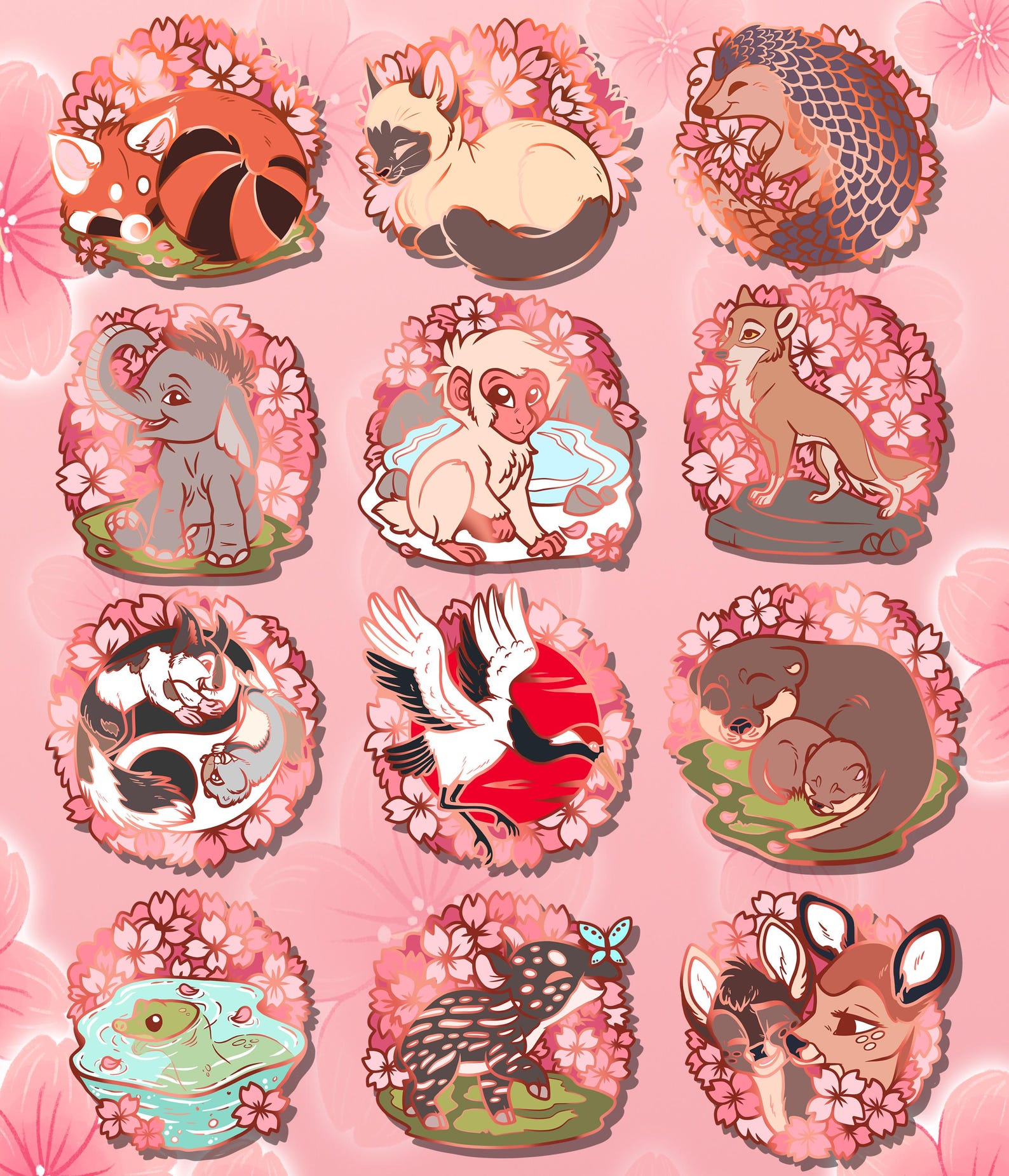 Sakura Slumbers 'asian Small-clawed Otter' Hard Enamel Pin - Etsy