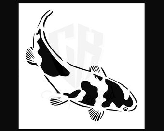 Koi fish stencil | Etsy