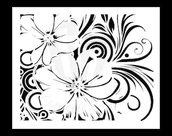 Swirl stencil | Etsy