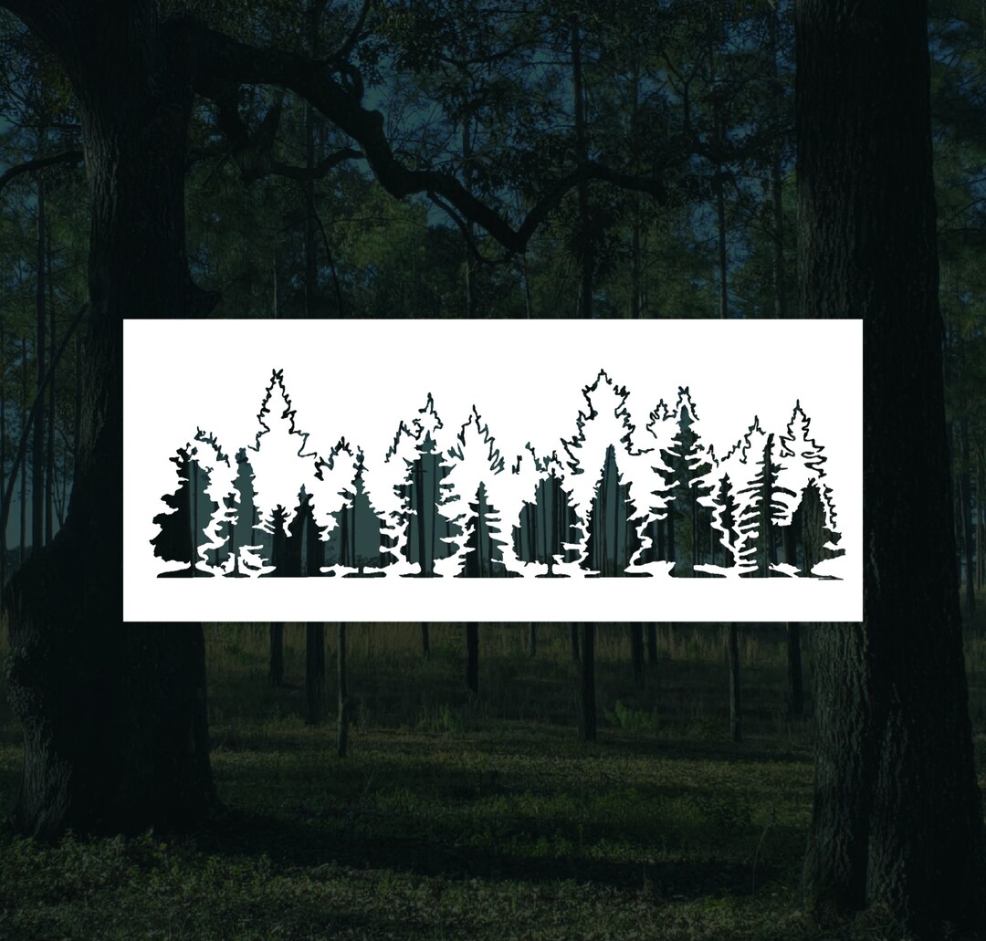 Tree Line Reusable Stencil (many Sizes) - Etsy