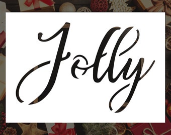 Merry & Jolly Stencil by Studior12 Elegant Christmas Word Art Reusable ...