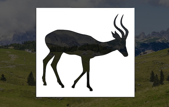 Antelope Silhouette Stencil