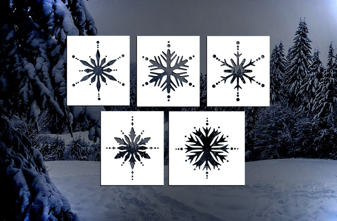 Set of 5 Snowflake Reusable Stencils (many Sizes) - Etsy