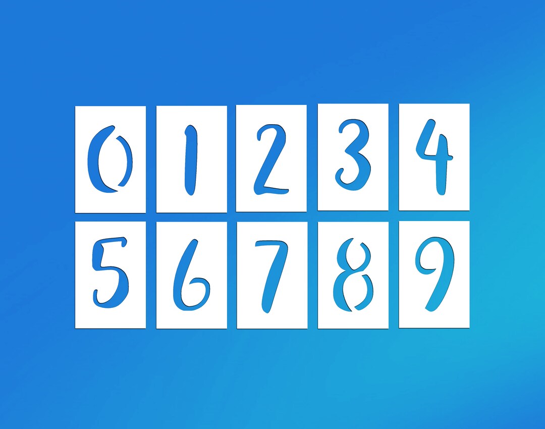 Set of 0-9 Numbers | Reusable Stencils (many Sizes) - Etsy