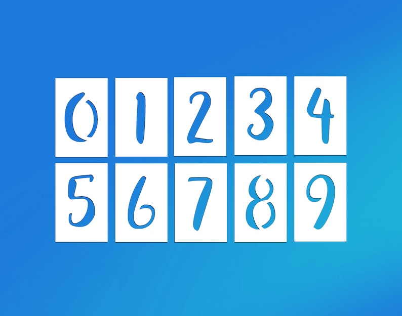 Set of 0-9 Numbers Reusable Stencils many Sizes - Etsy